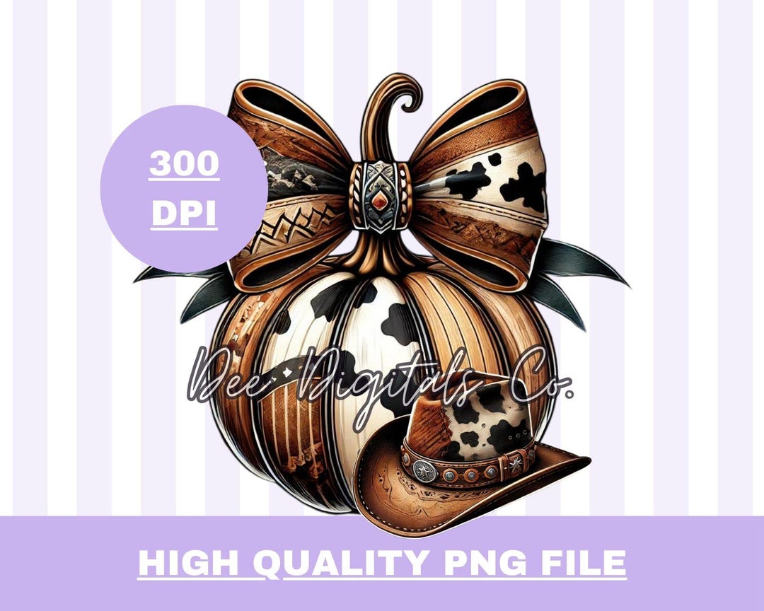 Western Cowboy Pumpkin PNG: Halloween Sublimation Design (digital ...