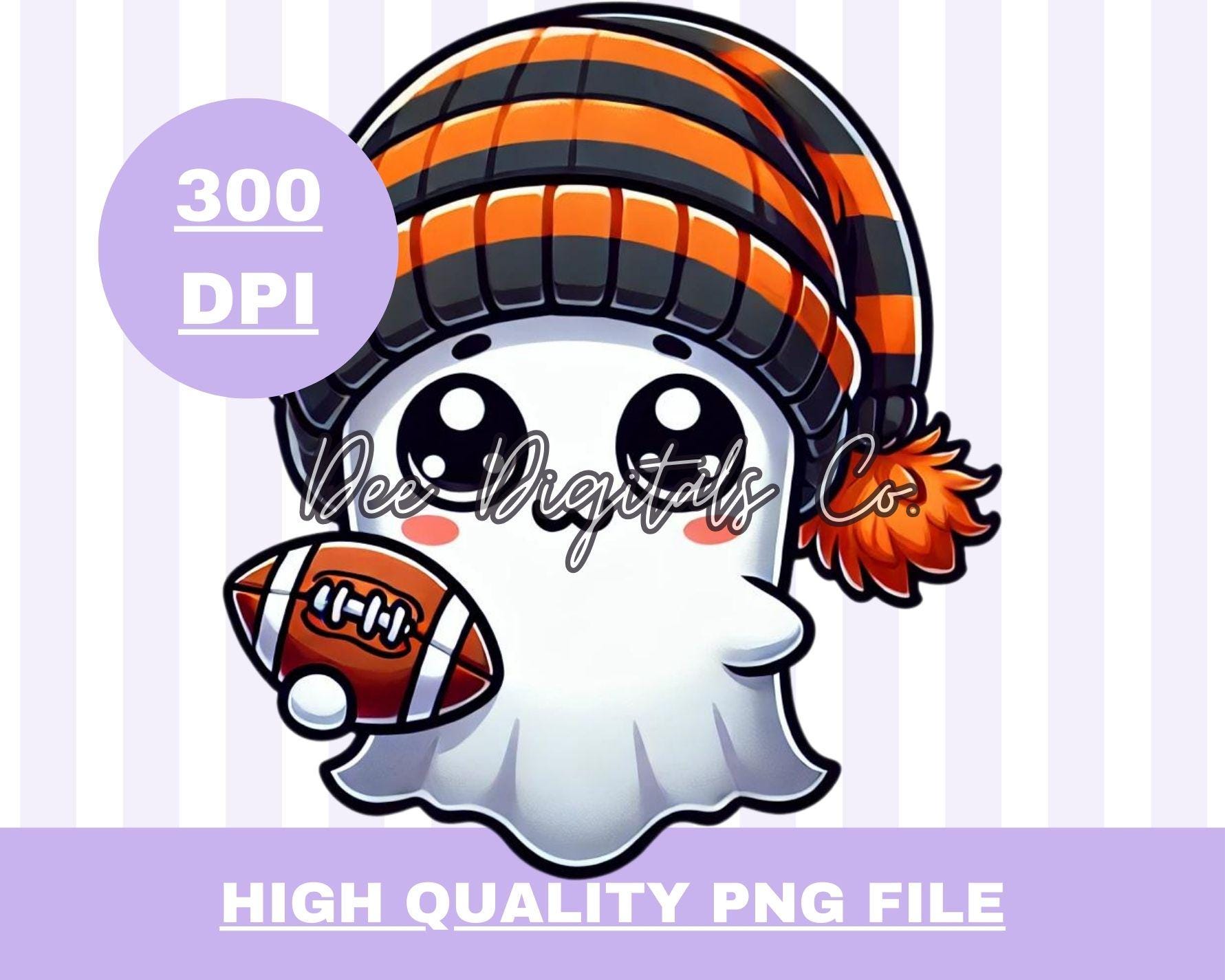 Digital Ghost Art, Ghost Design Png, Halloween Football Sublimation ...