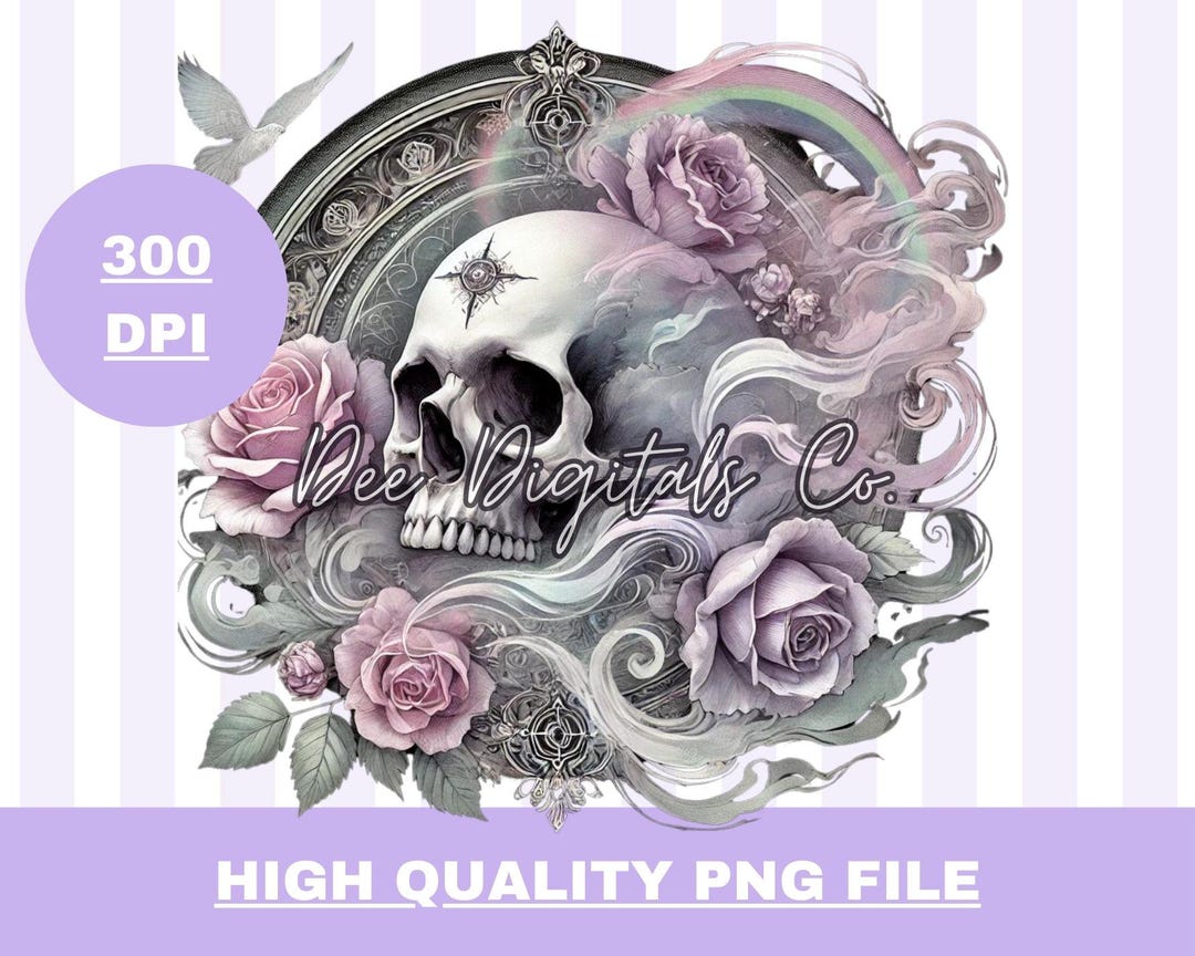 Gothic Style Skull Design Png, Creepy Skull Design, Spooky Digital ...