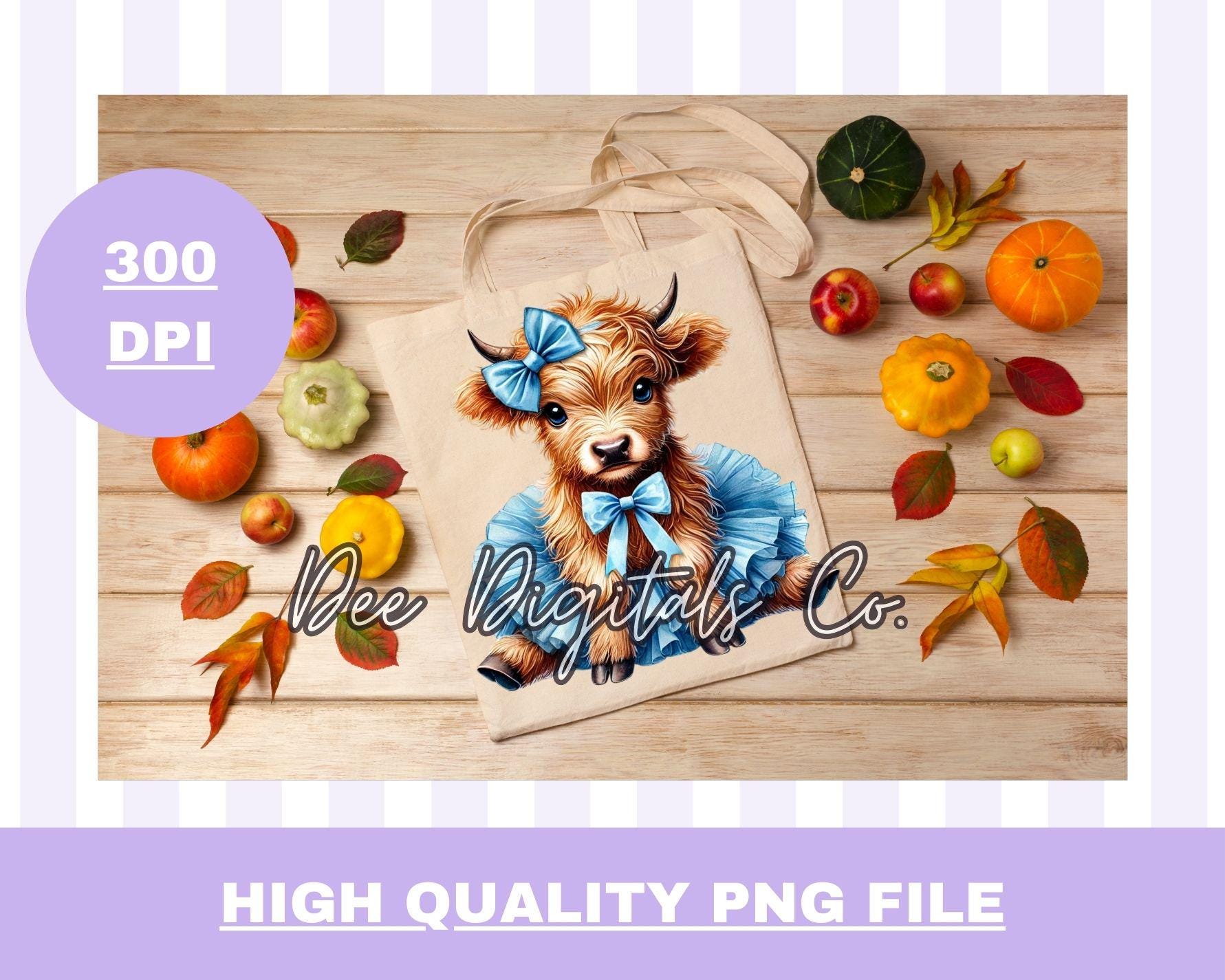 Blue Highland Cow PNG, Farmhouse Clipart (digital Download) - Etsy