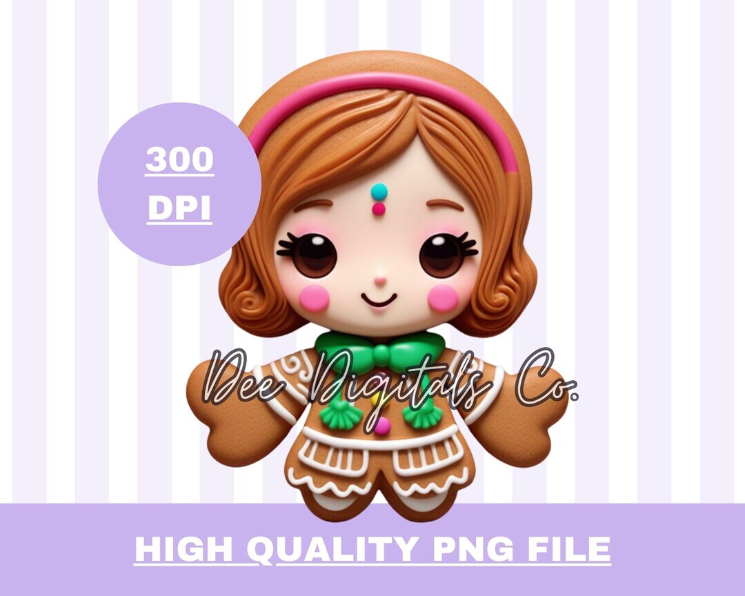Gingerbread Woman Clipart, Holiday Clipart, Digital Christmas Art ...