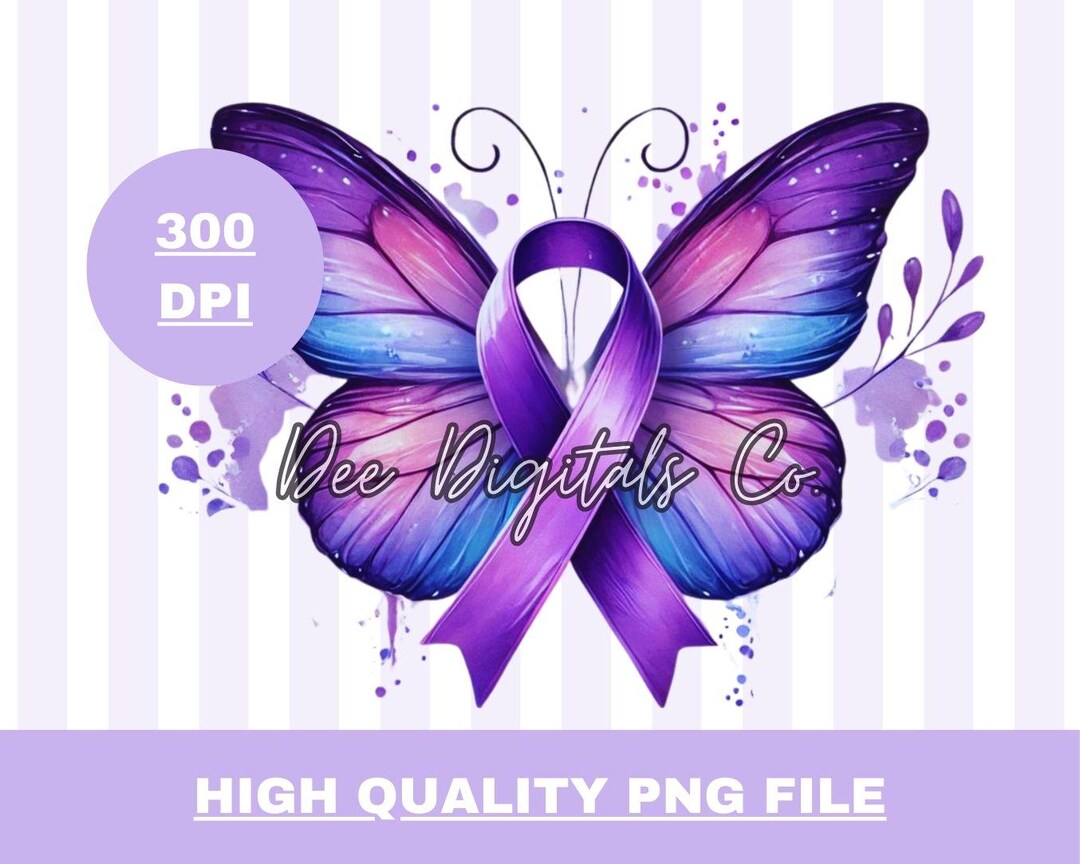 Cancer Awareness Butterfly PNG Bundle: Sublimation Design (digital ...