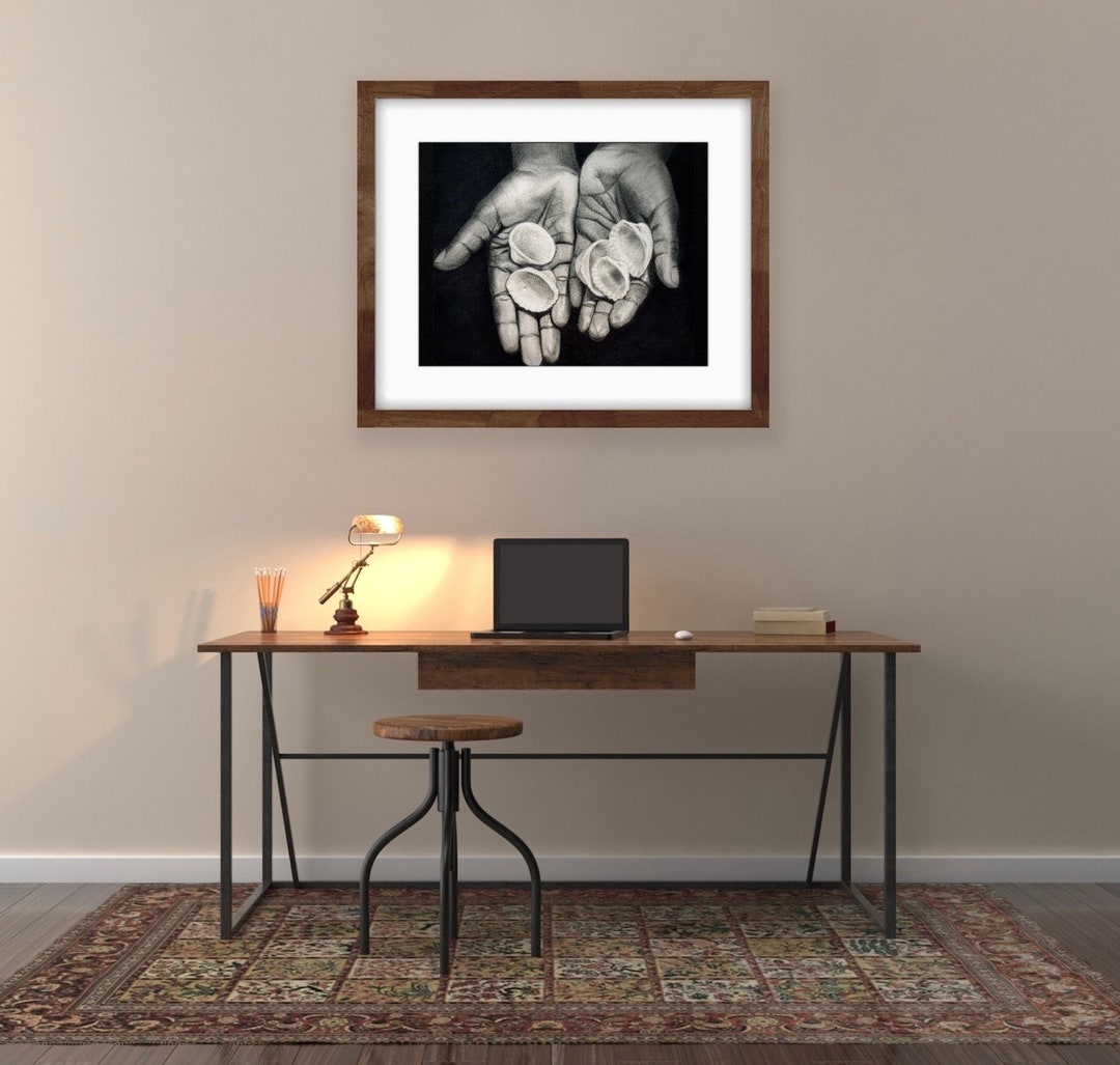 Charcoal Hands Holding Shells Print: Arnhem Land Art - Etsy