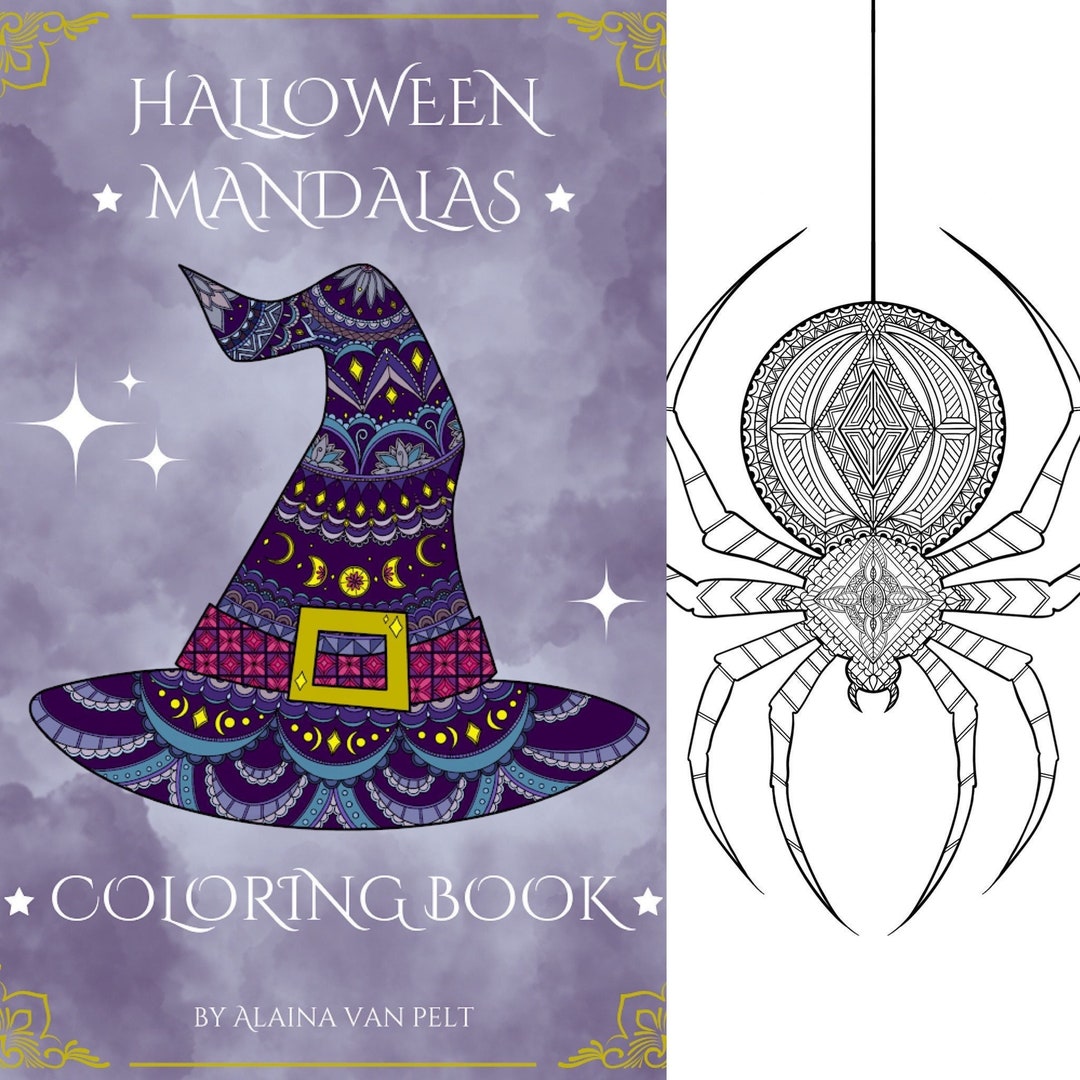 Halloween Mandalas Coloring Book PDF DOWNLOAD - Etsy