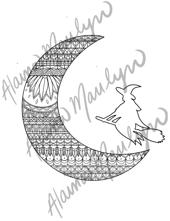 Halloween Moon Coloring Page