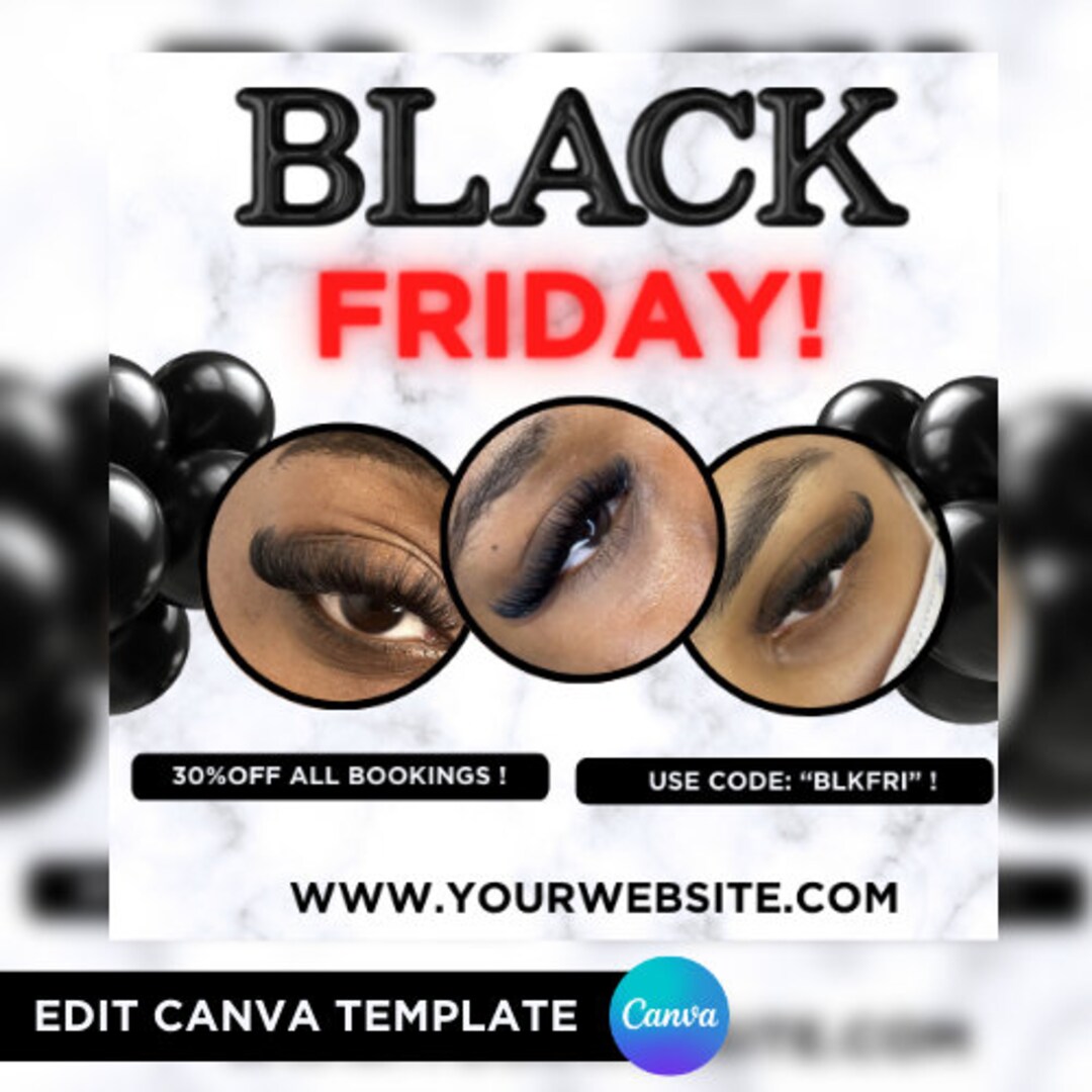 Black Friday Lashes Flyer | Cute Flyer for All Social Medias ...