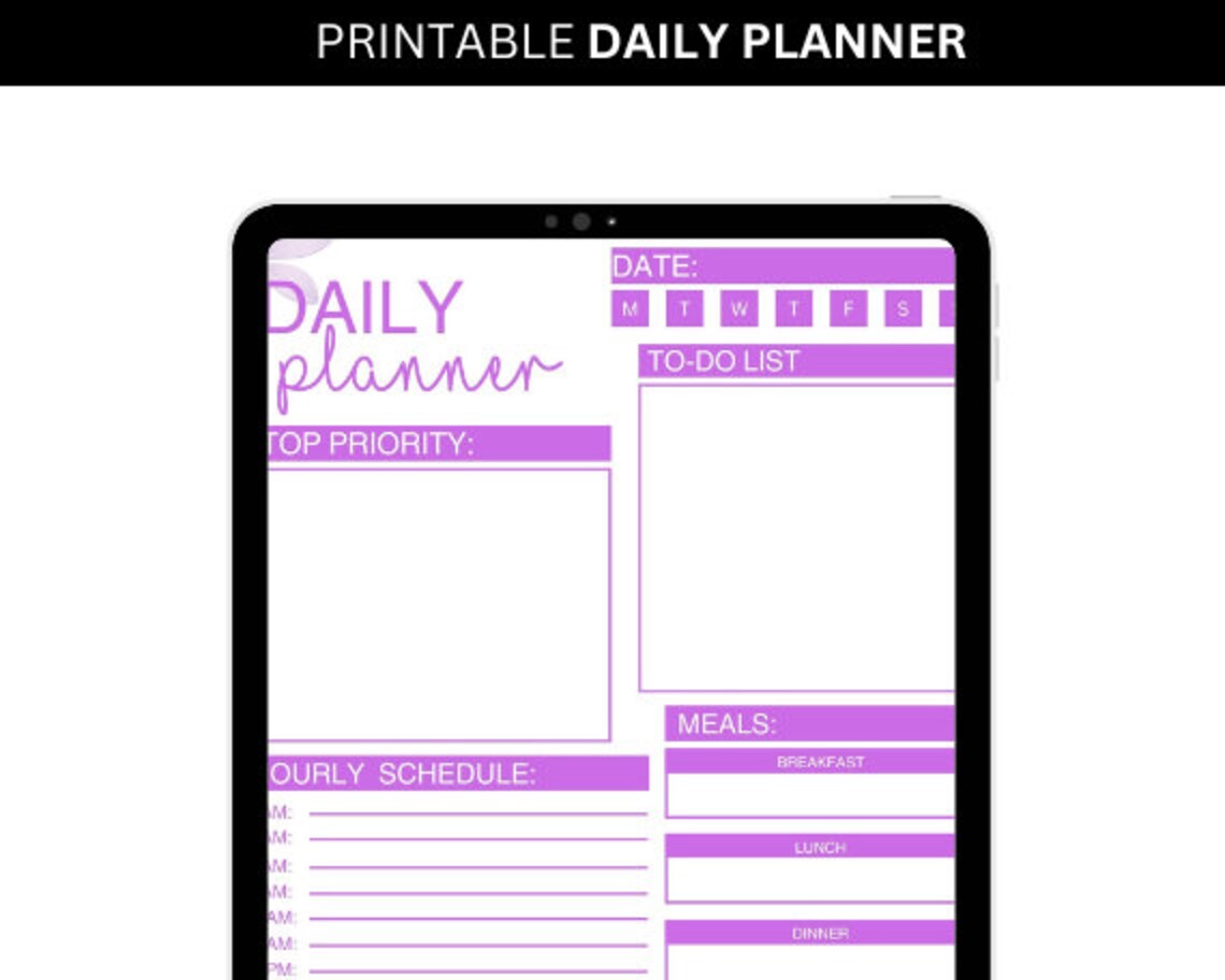 Printable Daily Planner | Daily, Weekly, Planner Pdf Planner Checklist ...