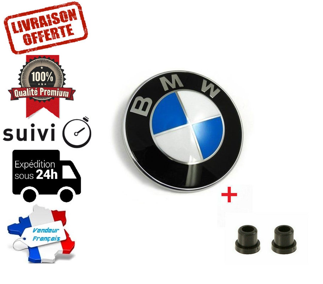 BMW Bonnet Badge 74mm or Trunk 74mm Logo Emblem Sold With 2 Fixing ...