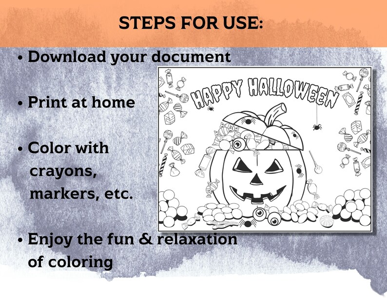 Halloween Candy Pumpkin Coloring Page Halloween Party Activity Sheet ...