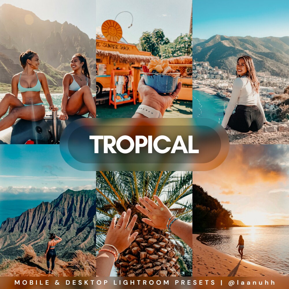 10 Tropical Presets Lightroom Presets Mobile Presets Desktop Presets Travel Presets Instagram ...