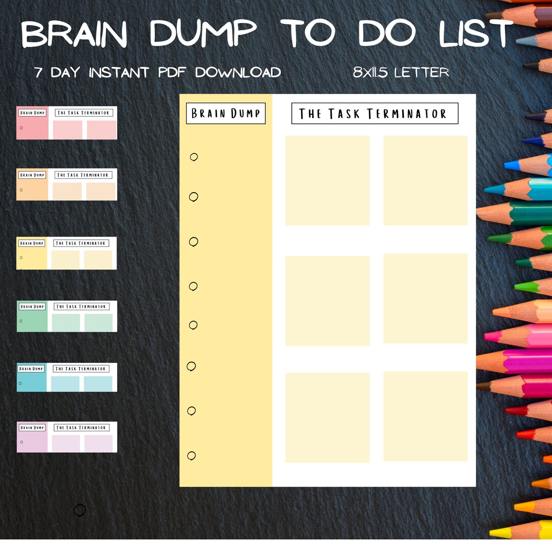 Brain Dump,to Do List,task Organizer, ADHD, to Do List Planner, - Etsy
