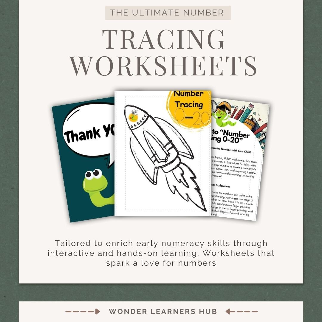 Number Tracing 0-20, Preschool Number Tracing, Digital Workbook ...