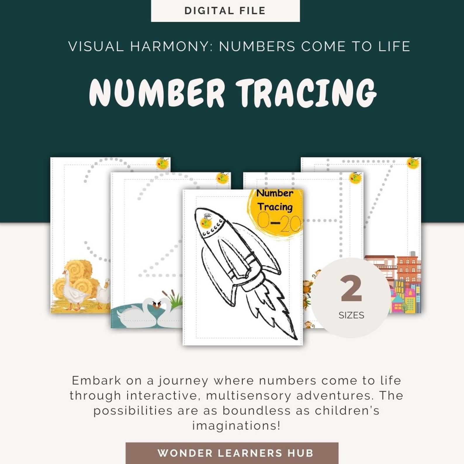 Number Tracing 0-20, Preschool Number Tracing, Digital Workbook ...
