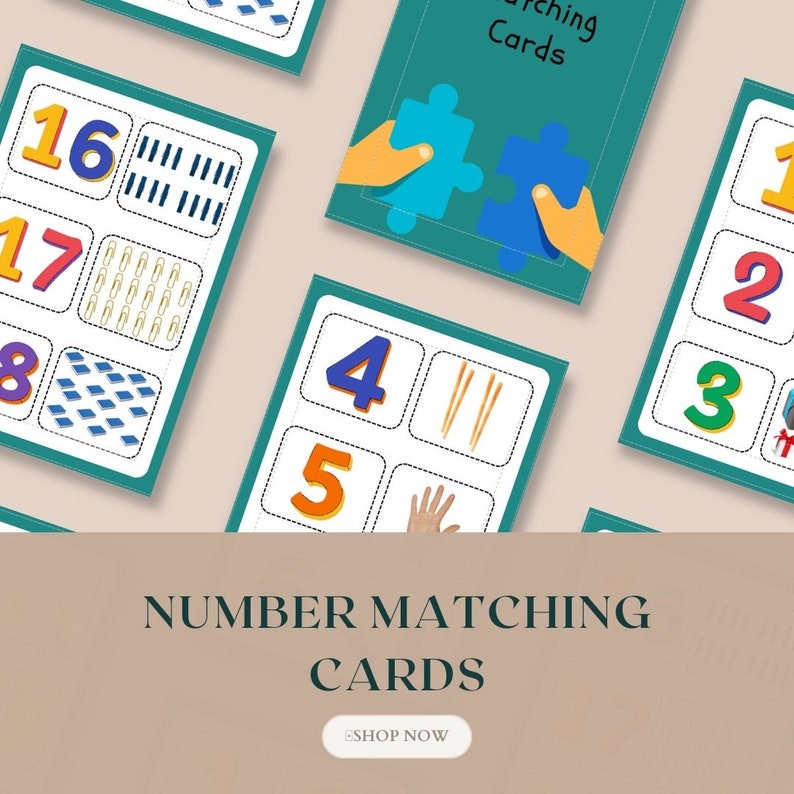 Number Matching Cards, Number Worksheets, Preschool Worksheets ...