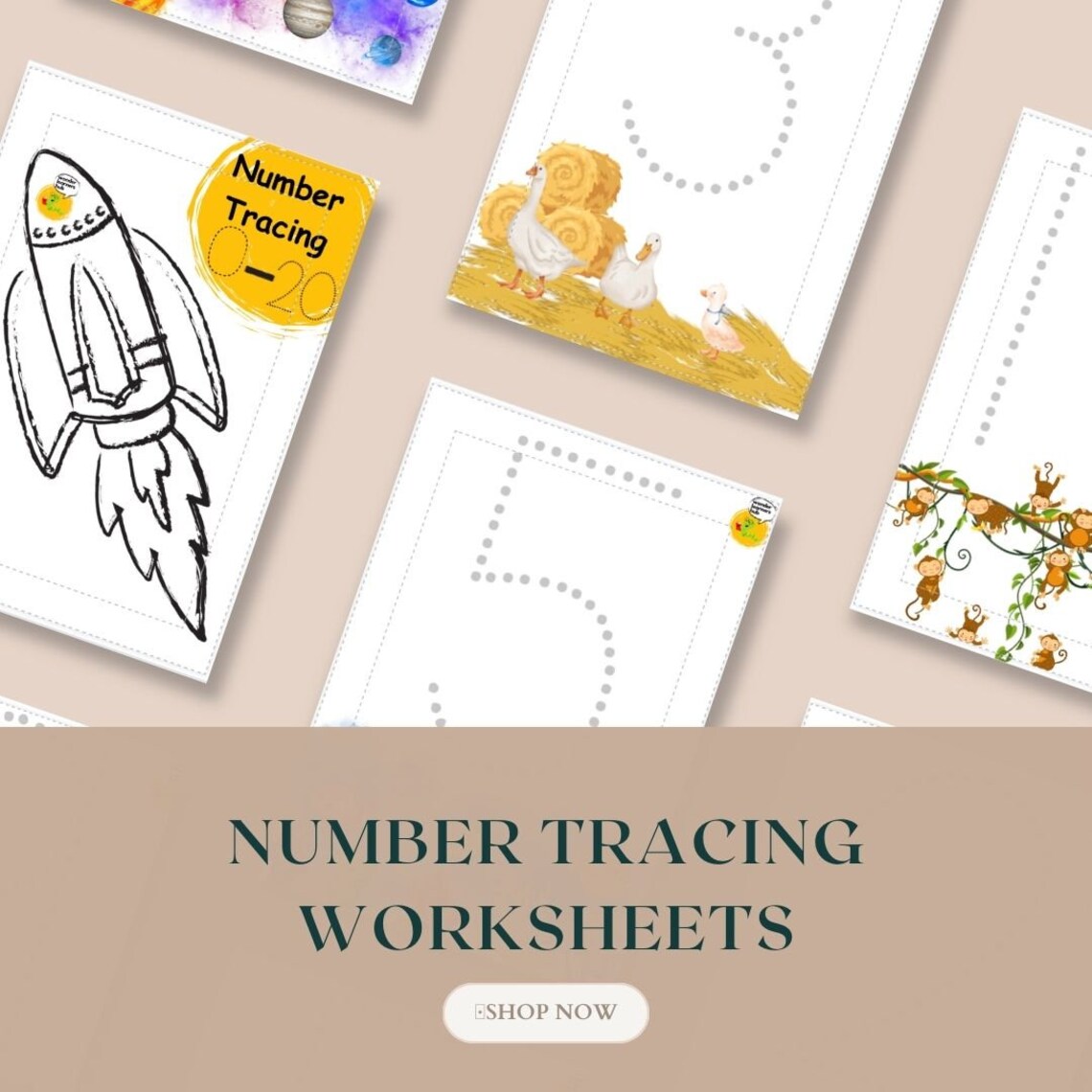 Number Tracing 0-20, Preschool Number Tracing, Digital Workbook ...