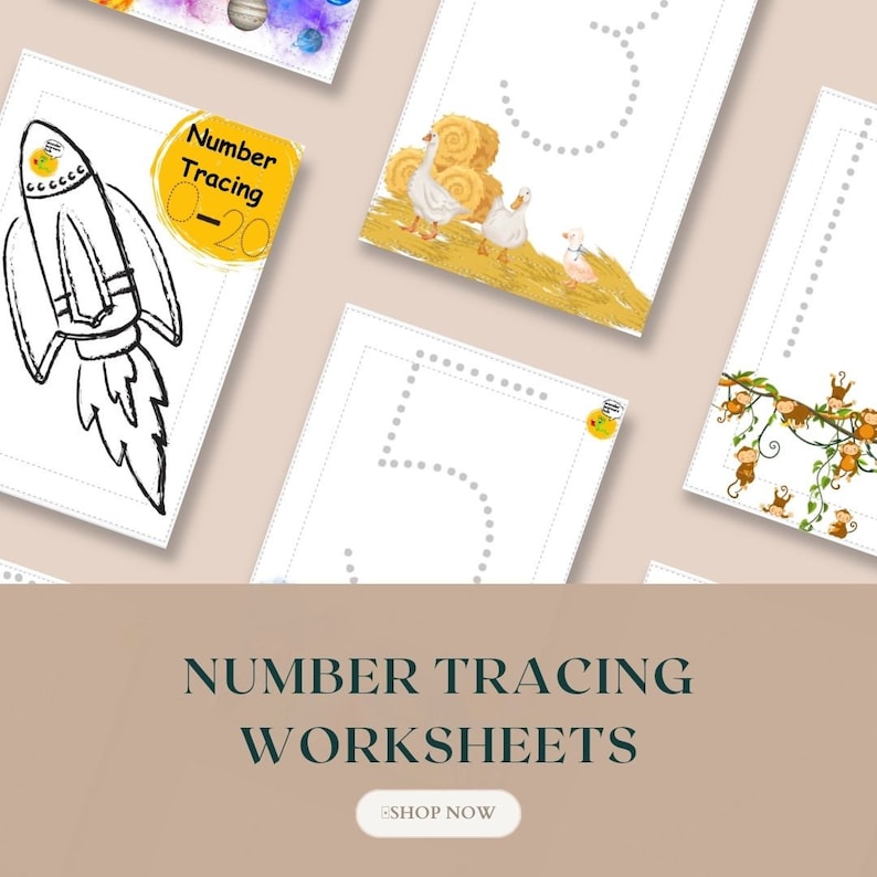 Number Tracing 0-20, Preschool Number Tracing, Digital Workbook ...