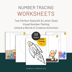 Number Tracing 0-20, Preschool Number Tracing, Digital Workbook ...