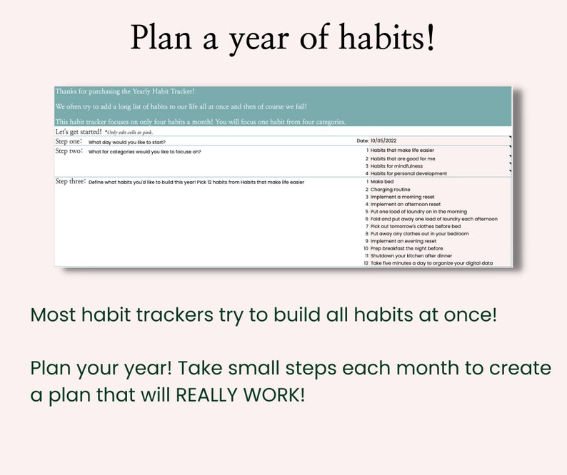 Yearly Habit Tracker - Etsy