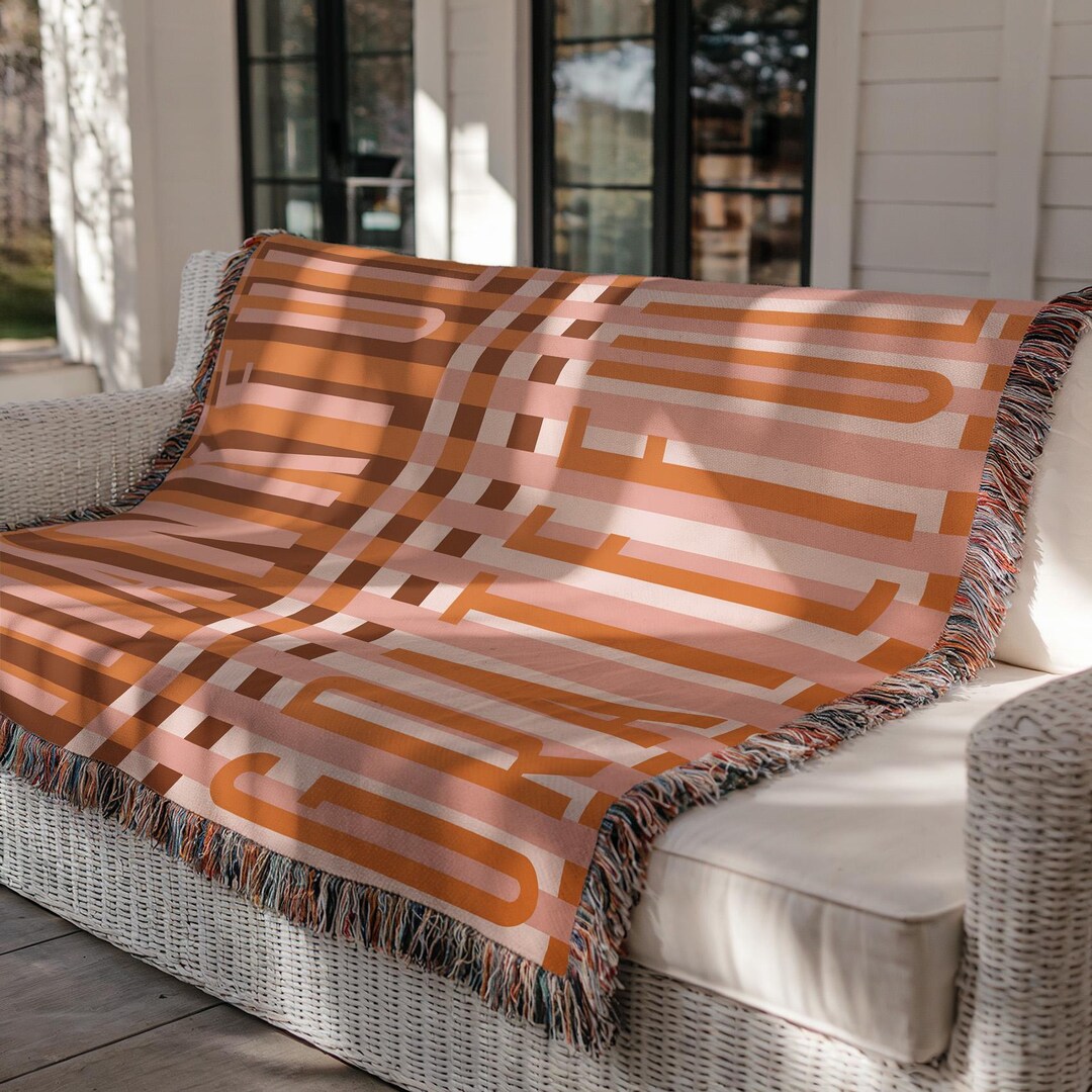 Thankful Grateful Modern Woven Blanket - Etsy