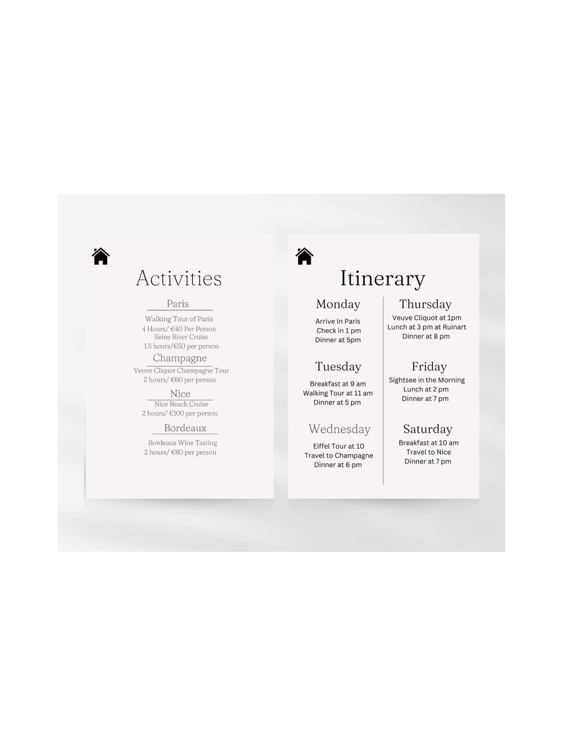 Travel Itinerary Template Modern Minimal, Desktop, Ipad, Tablet ...