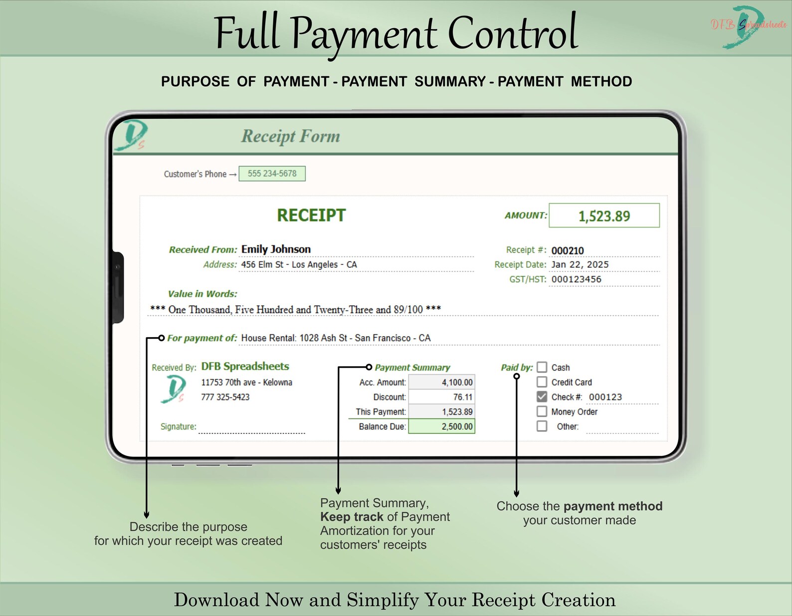 Professional Receipt Form Template Google Sheets Automatic Value in ...