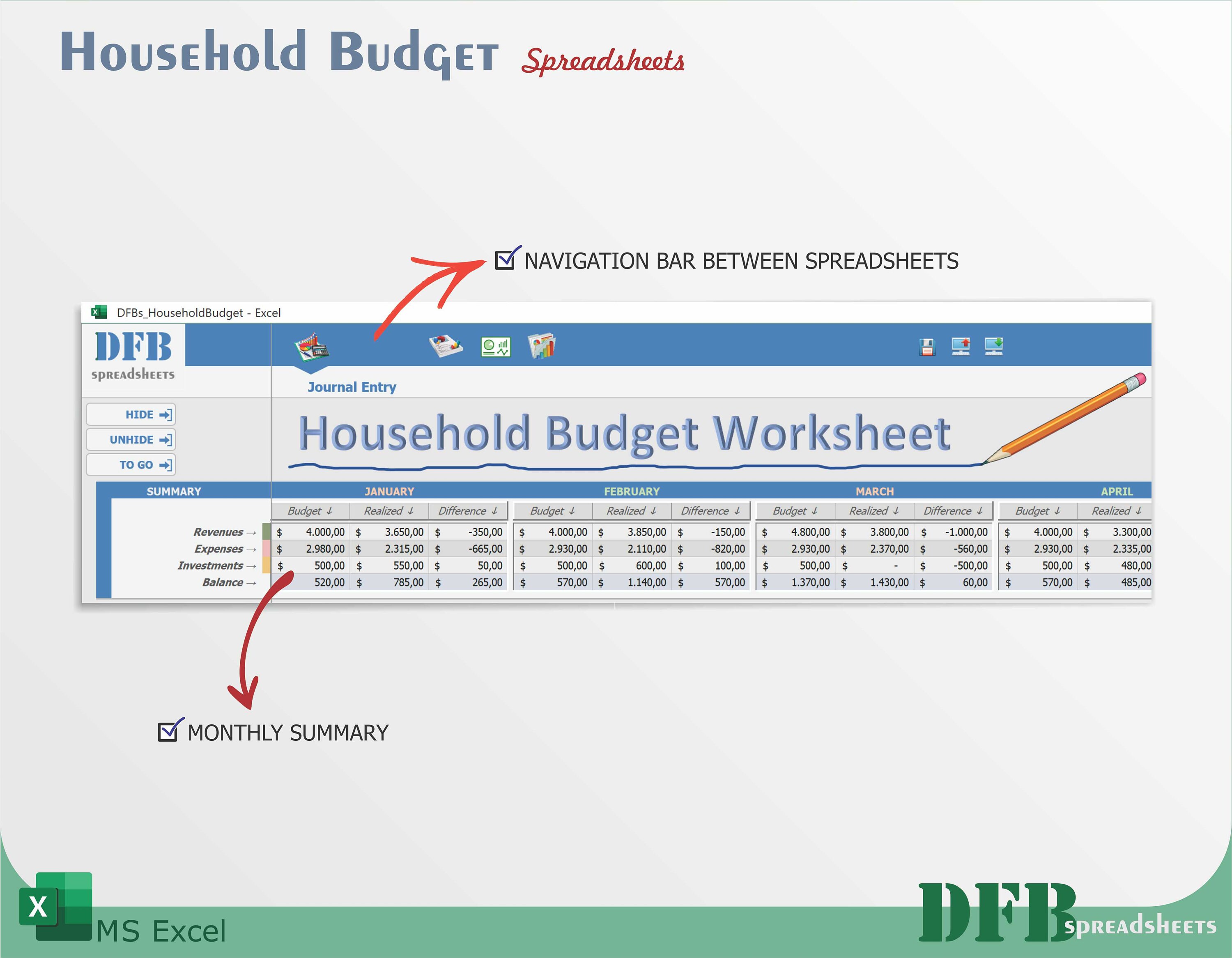 Household Budget Excel Spreadsheet Template Budget Spreadsheet Excel ...