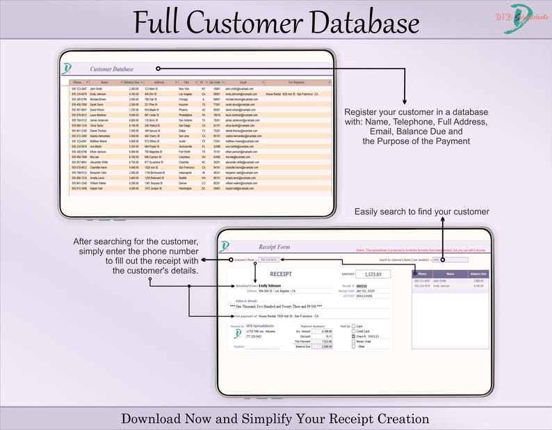 Professional Receipt Form Template: Google Sheets With Autofill ...