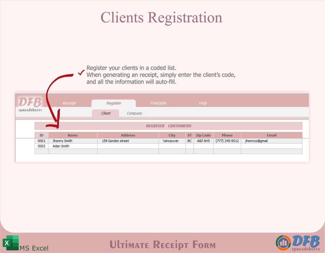 Customizable Receipt Spreadsheet Receipt With Automatic Generation of ...
