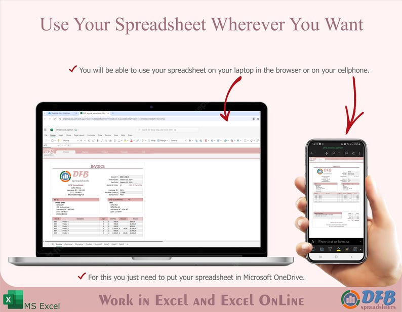 Customizable Invoice Spreadsheet Excel | Automated Issuance With ...
