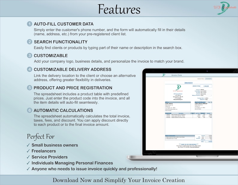 Professional Invoice Template Google Sheets Customizable Autofill Tax ...