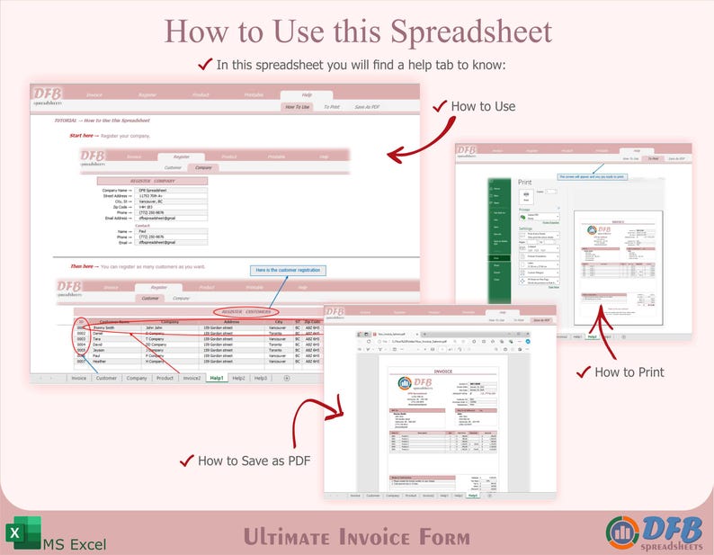 Customizable Invoice Spreadsheet Excel | Automated Issuance With ...