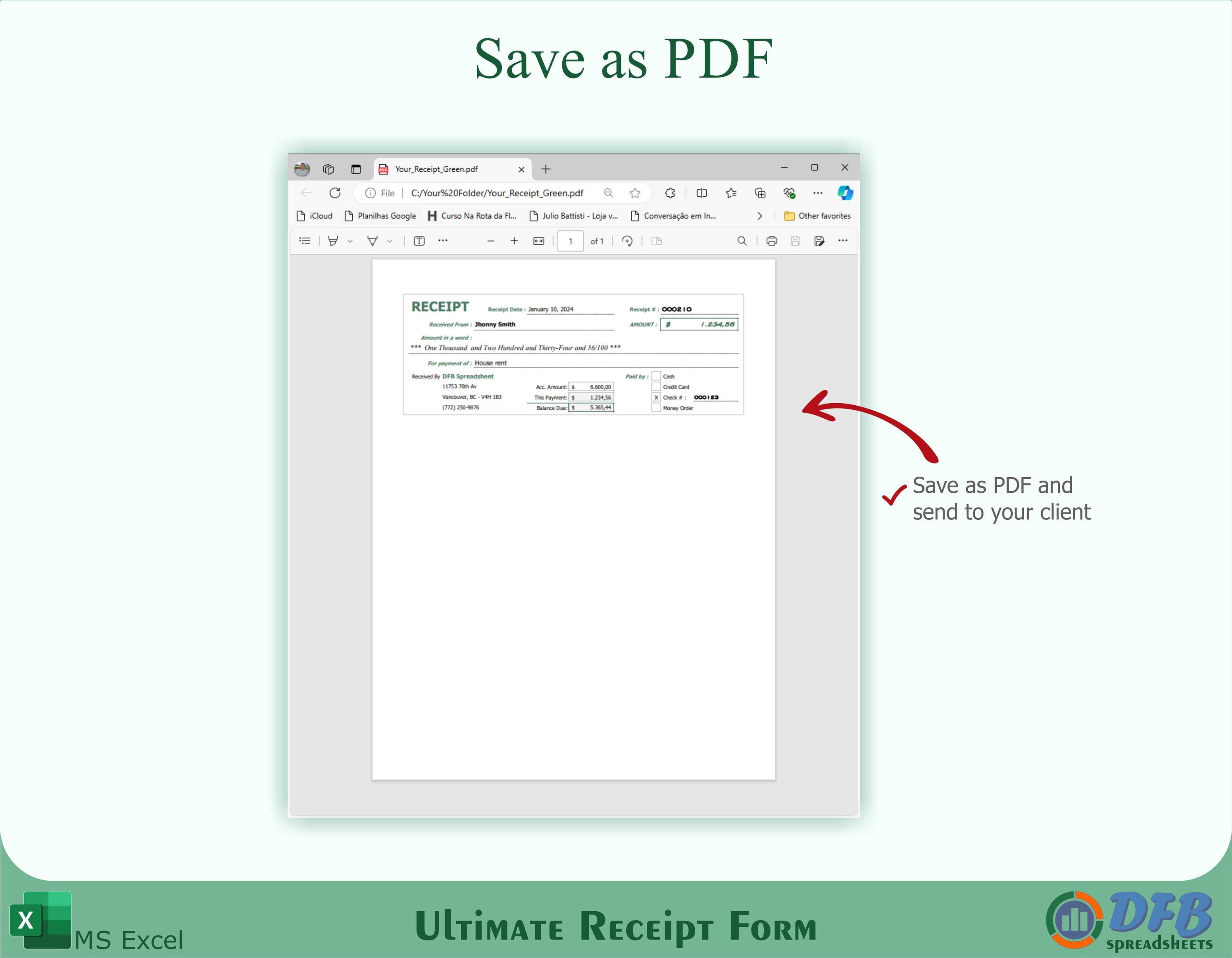 Customizable Receipt Spreadsheet, Automatic Amount in Words Generation ...
