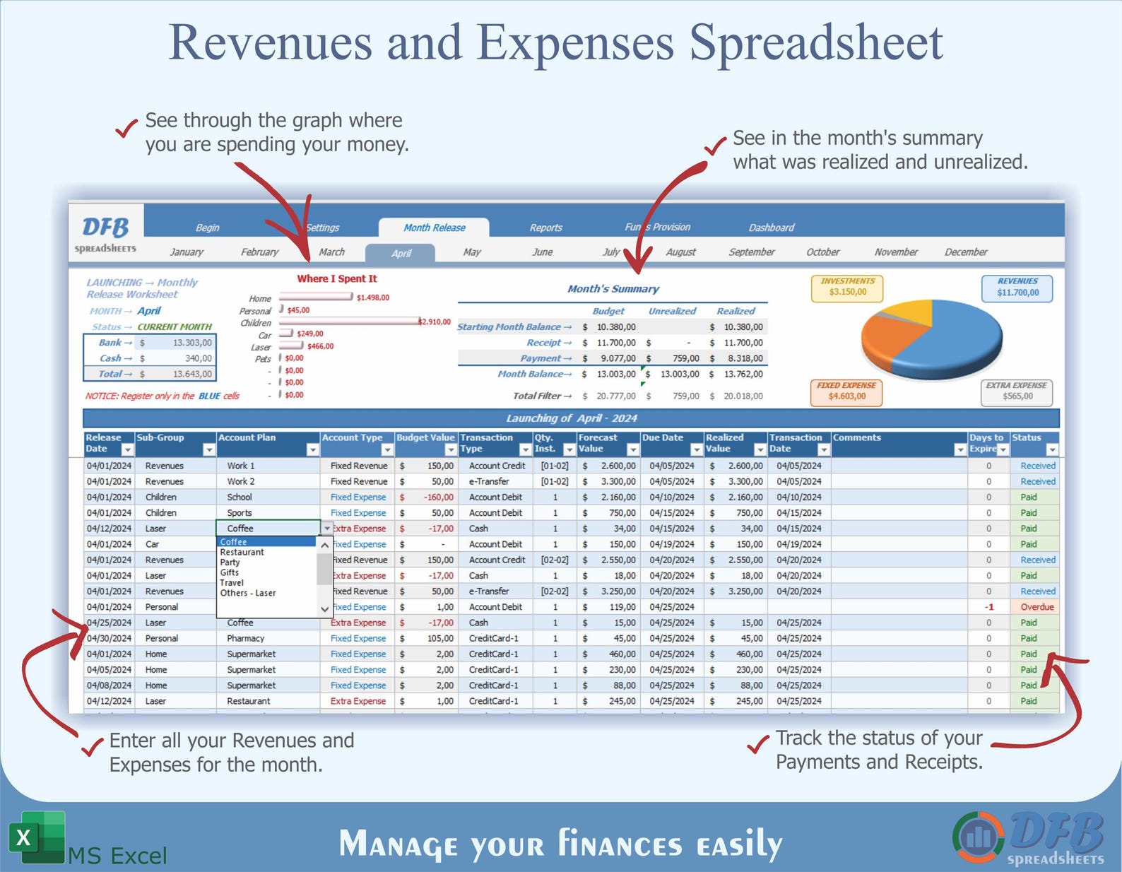 Ultimate Personal Finance Spreadsheet, Manage Your Money Like a Pro ...