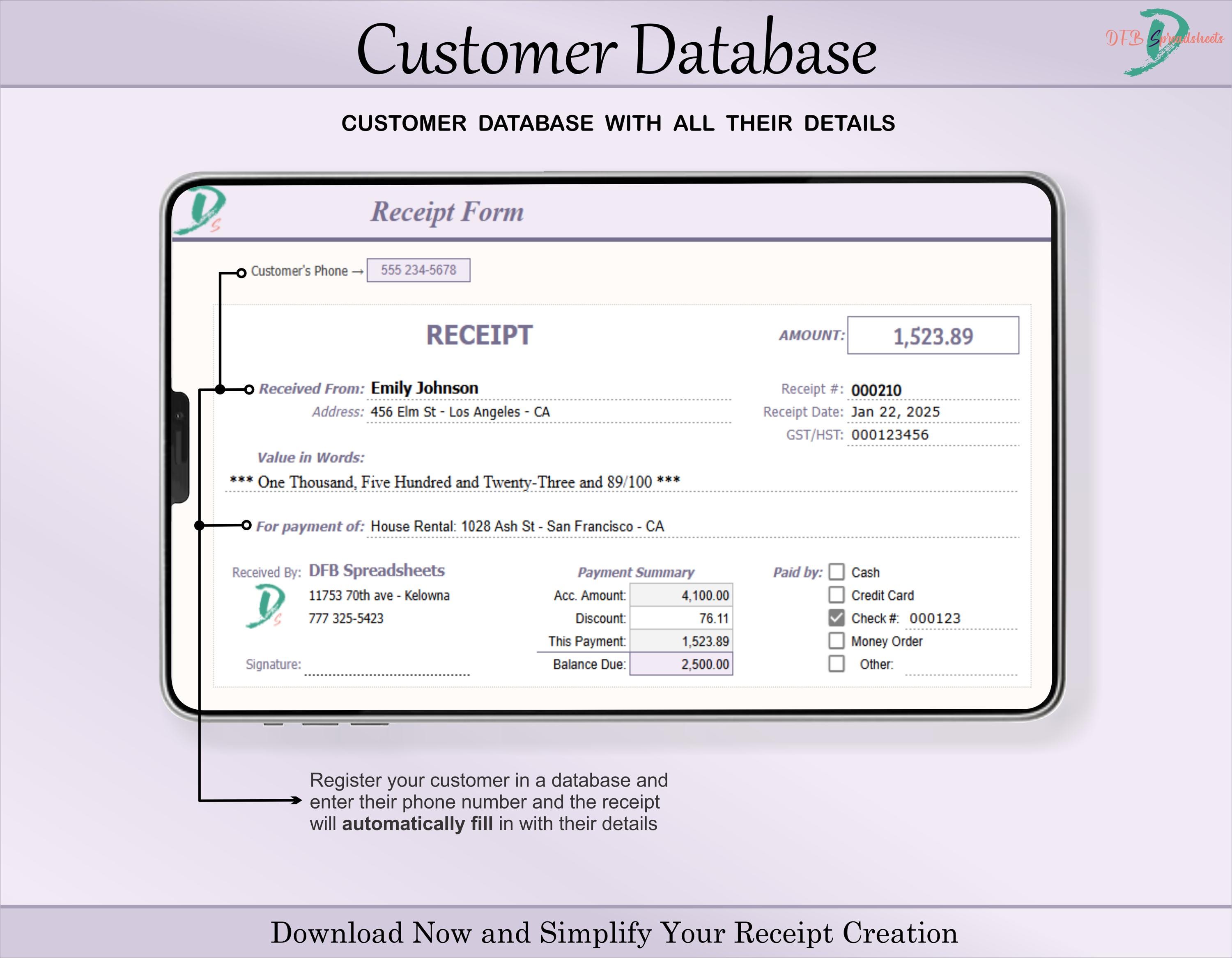 Professional Receipt Form Template: Google Sheets With Autofill ...