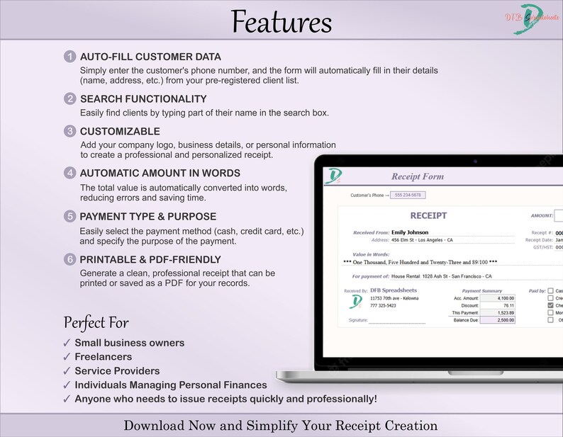 Professional Receipt Form Template: Google Sheets With Autofill ...