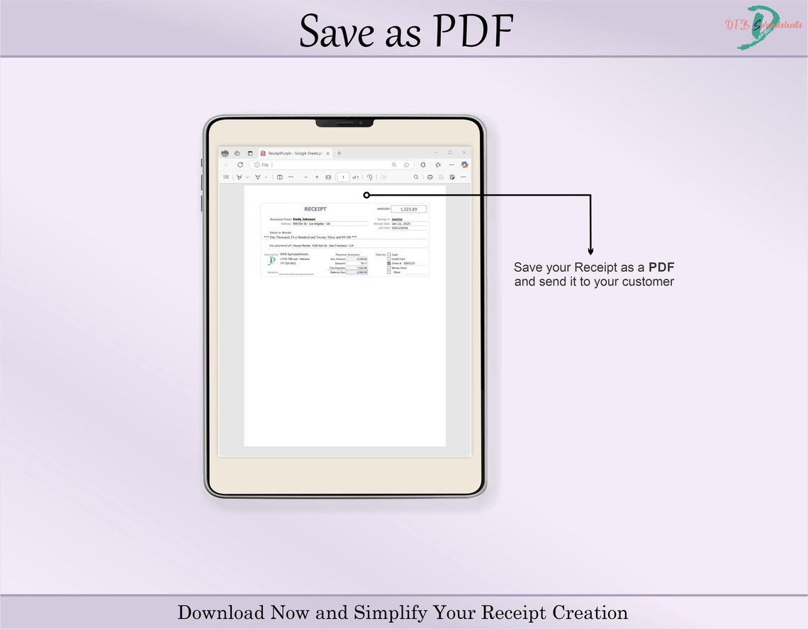 Customizable Receipt Spreadsheet Receipt With Automatic Generation of ...