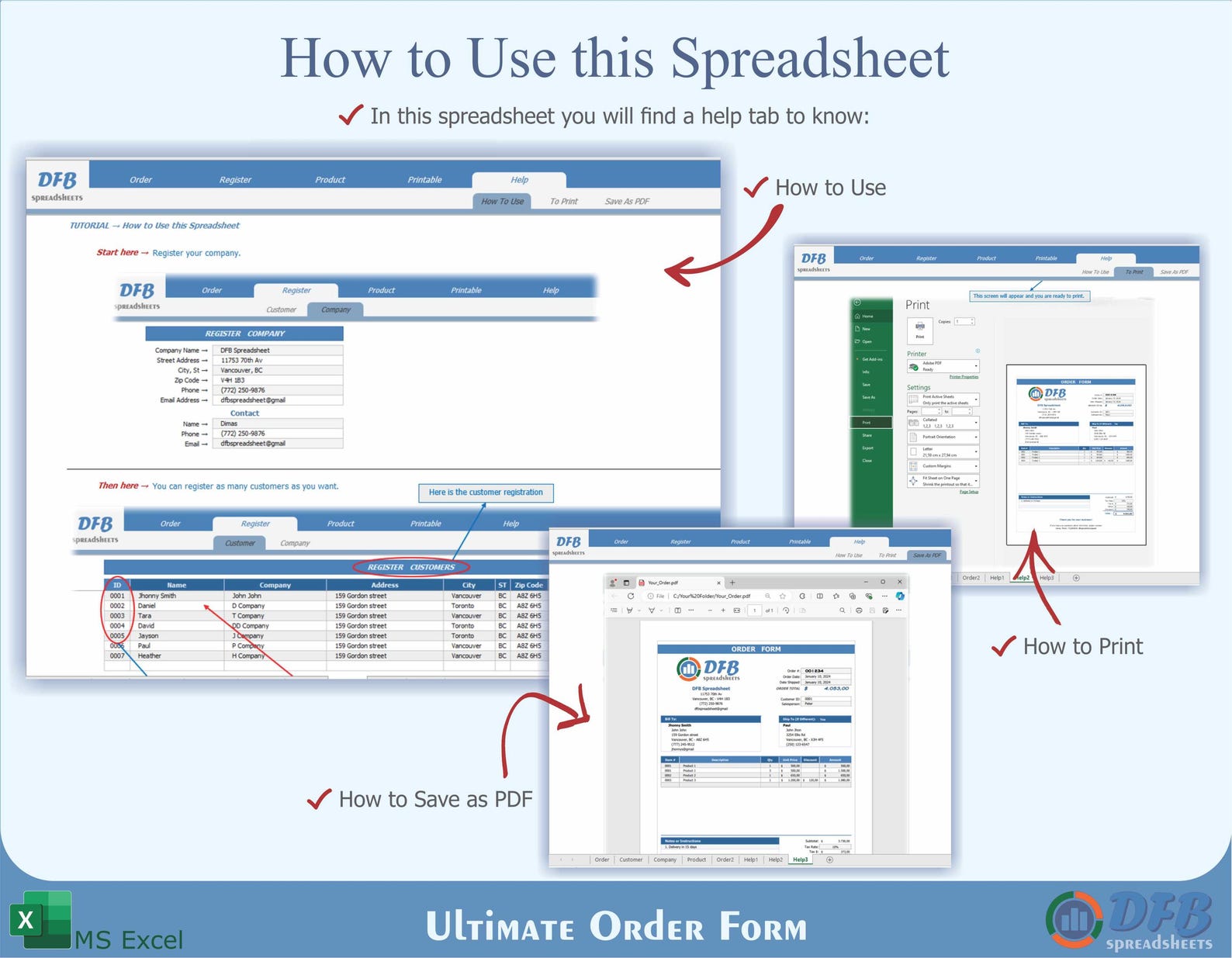 Customizable Order Spreadsheet in Excel Automated Issuance With ...
