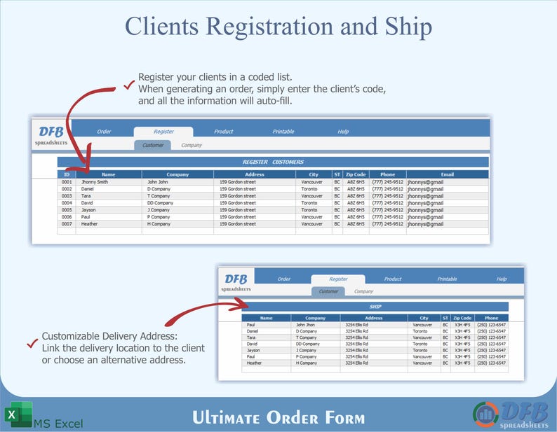 Customizable Order Spreadsheet in Excel Automated Issuance With ...