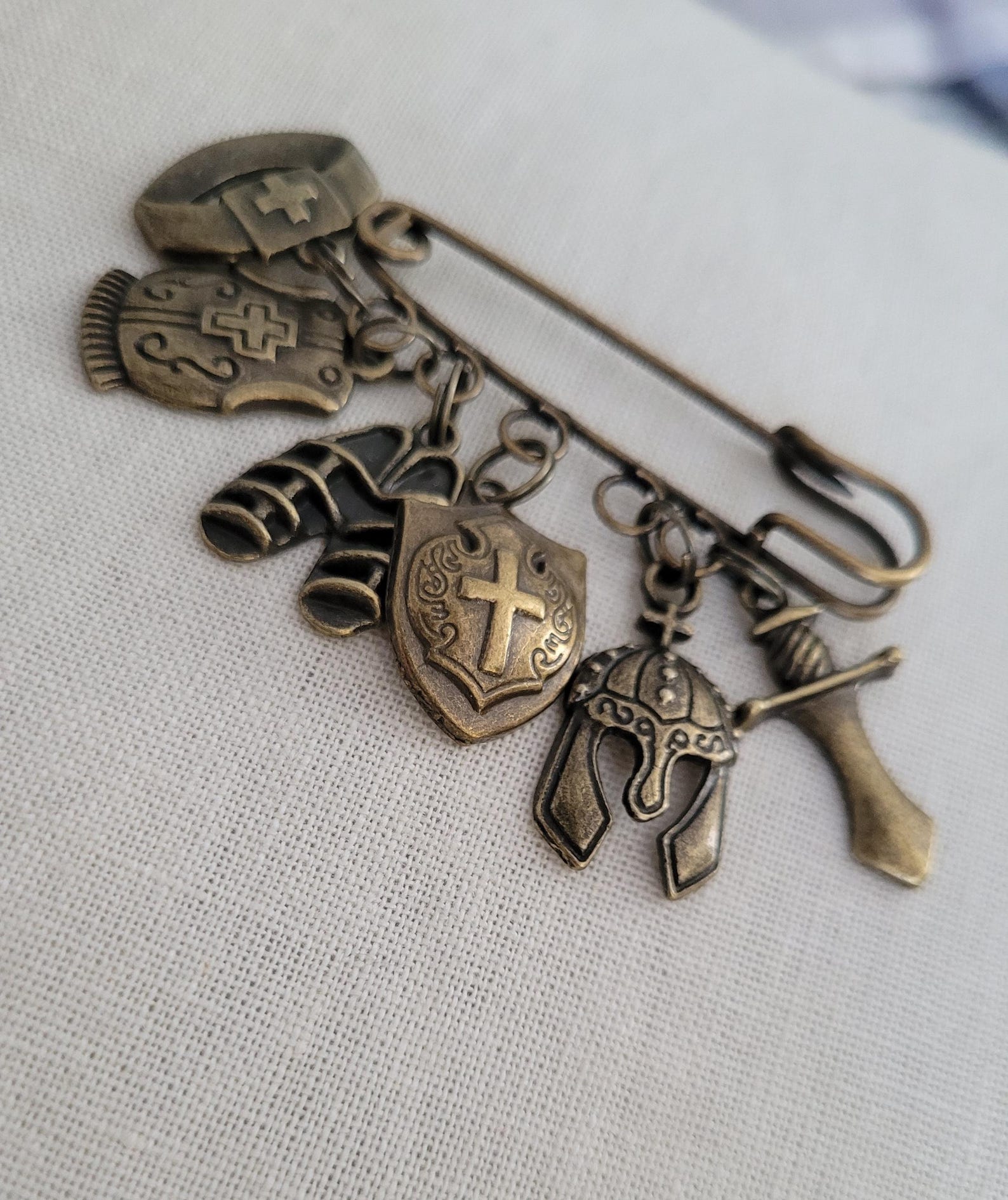 Armor of God Lapel Pin: Antique Gold Christian Gift - Etsy
