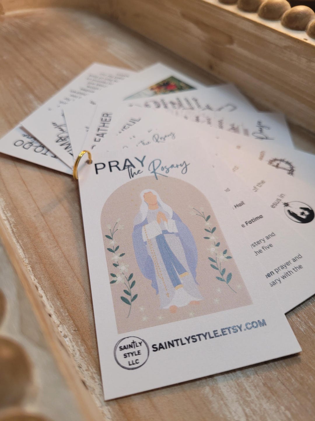 Pray the Rosary Card Set | Prayer Booklet | Key Chain | Travel ...