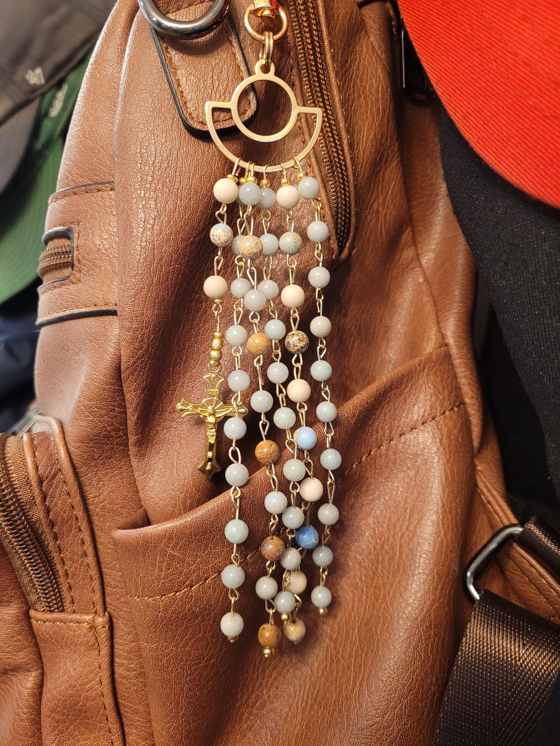 Saint Mary Magdalene Travel Rosary Bag Tassle Accessory Key Chain Clip ...