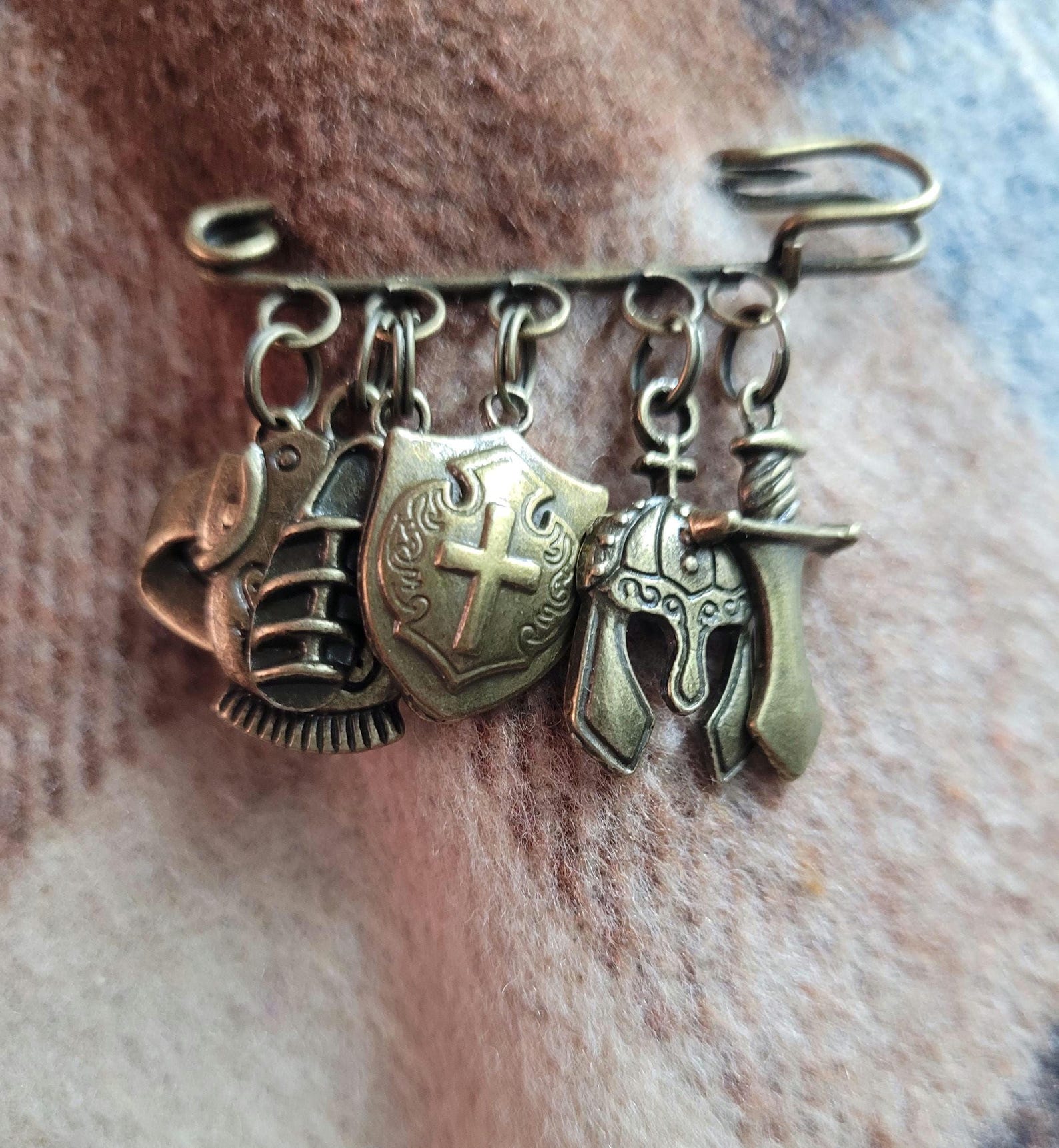 Armor of God Lapel Pin: Antique Gold Christian Gift - Etsy