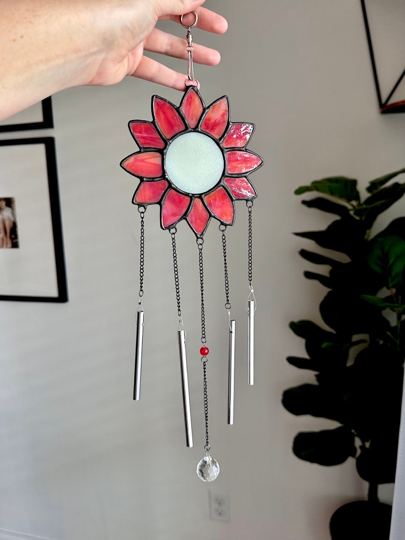 Stained Glass Sunflower Suncatcher Wind Chime - Etsy