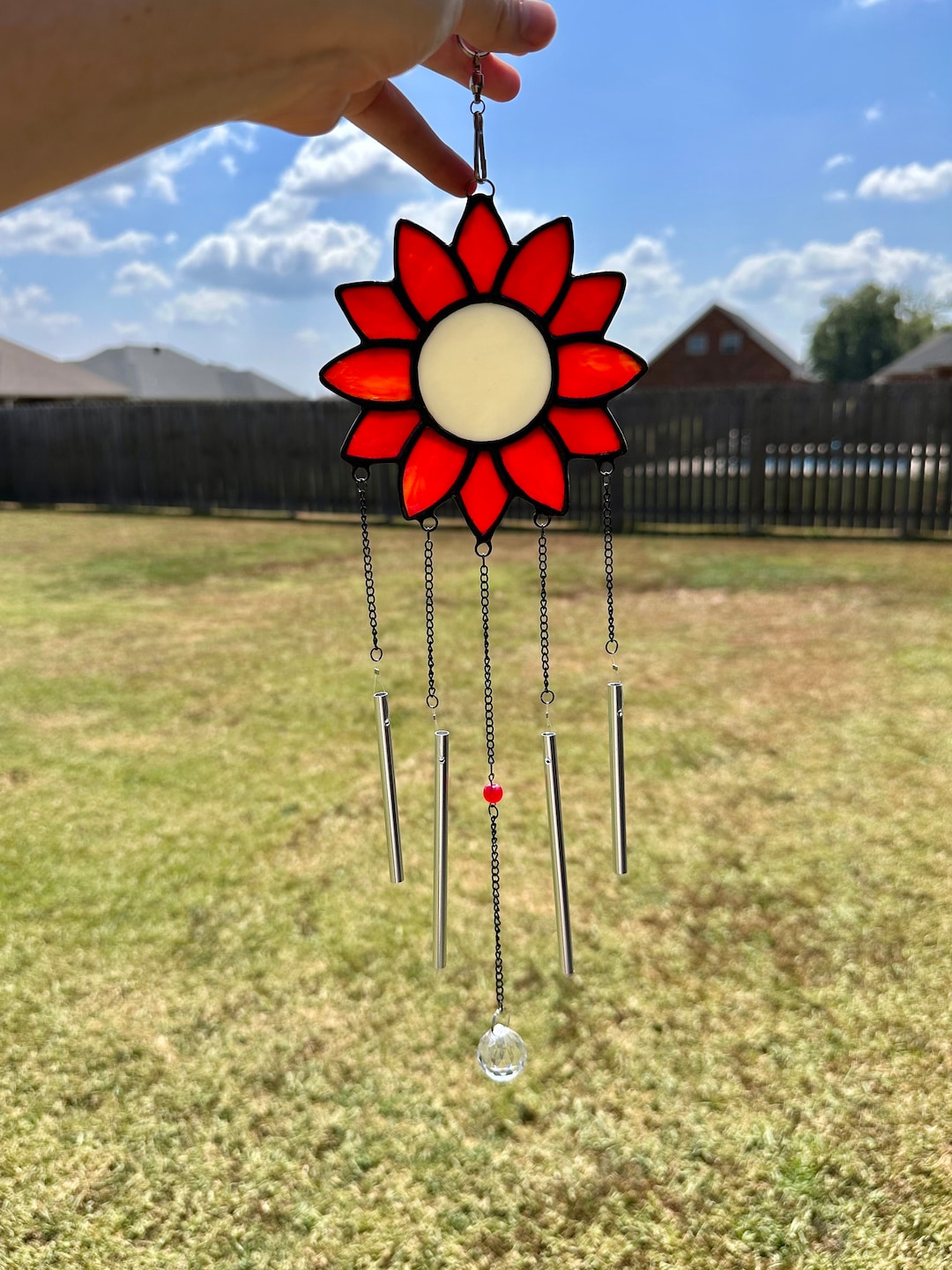 Stained Glass Sunflower Suncatcher Wind Chime - Etsy