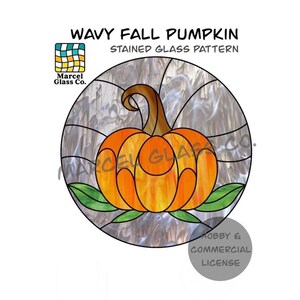Wavy Fall Pumpkin Stained Glass Pattern, Autumn Stained Glass Patterns ...