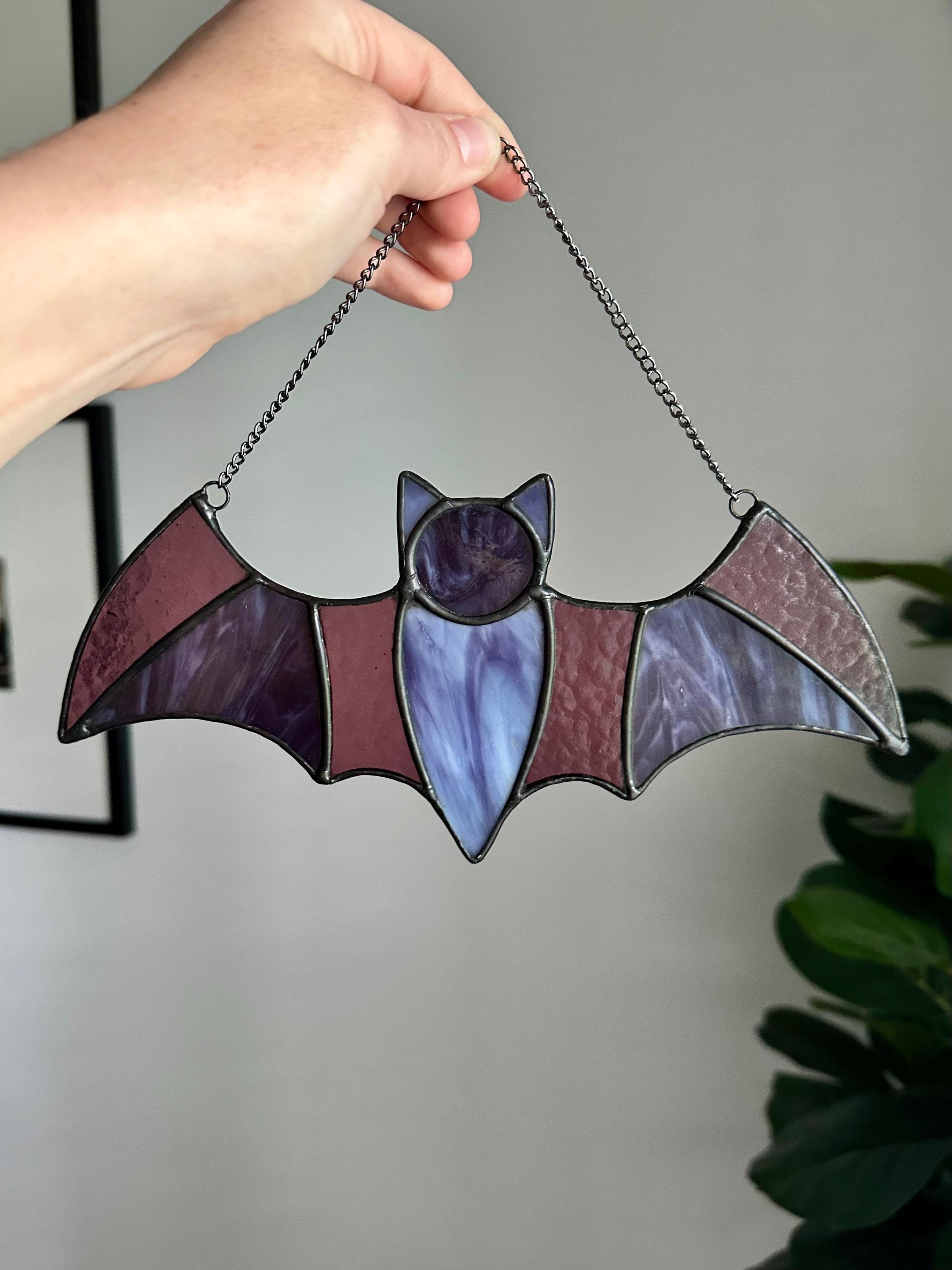 Stained Glass Spooky Bat Halloween Decor - Etsy