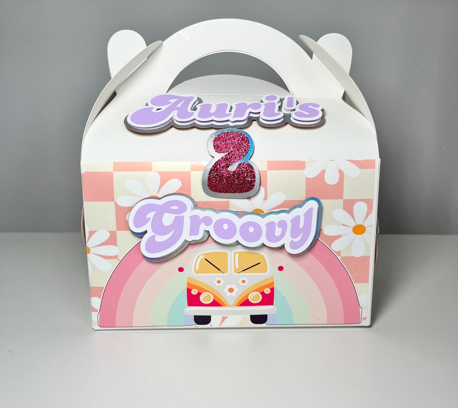 Two Groovy Party Favor Boxes Groovy Birthday Decorations Groovy Gable ...