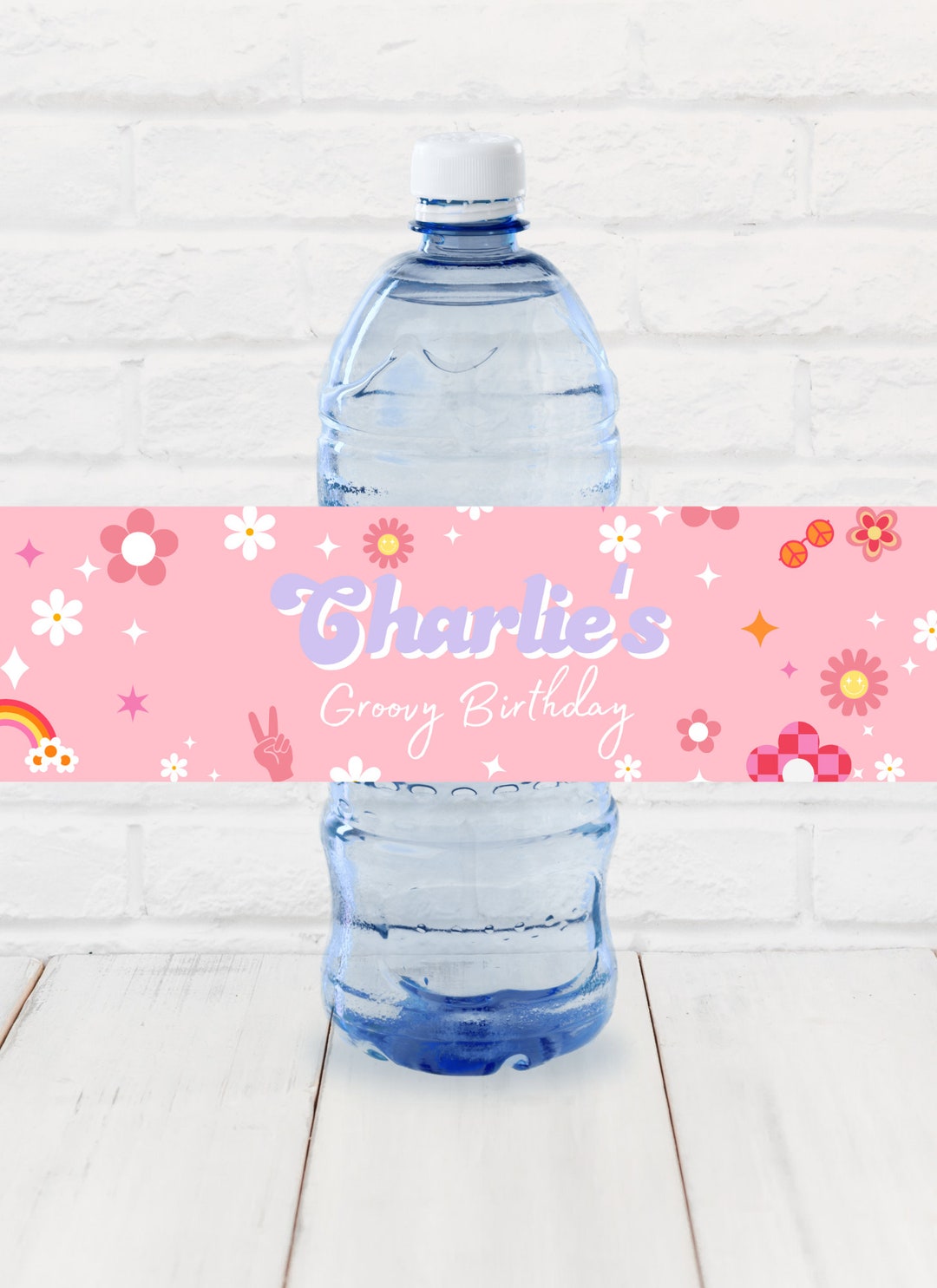 Groovy Water Bottle Labels |hippie Decorations| Two Groovy Decorations ...