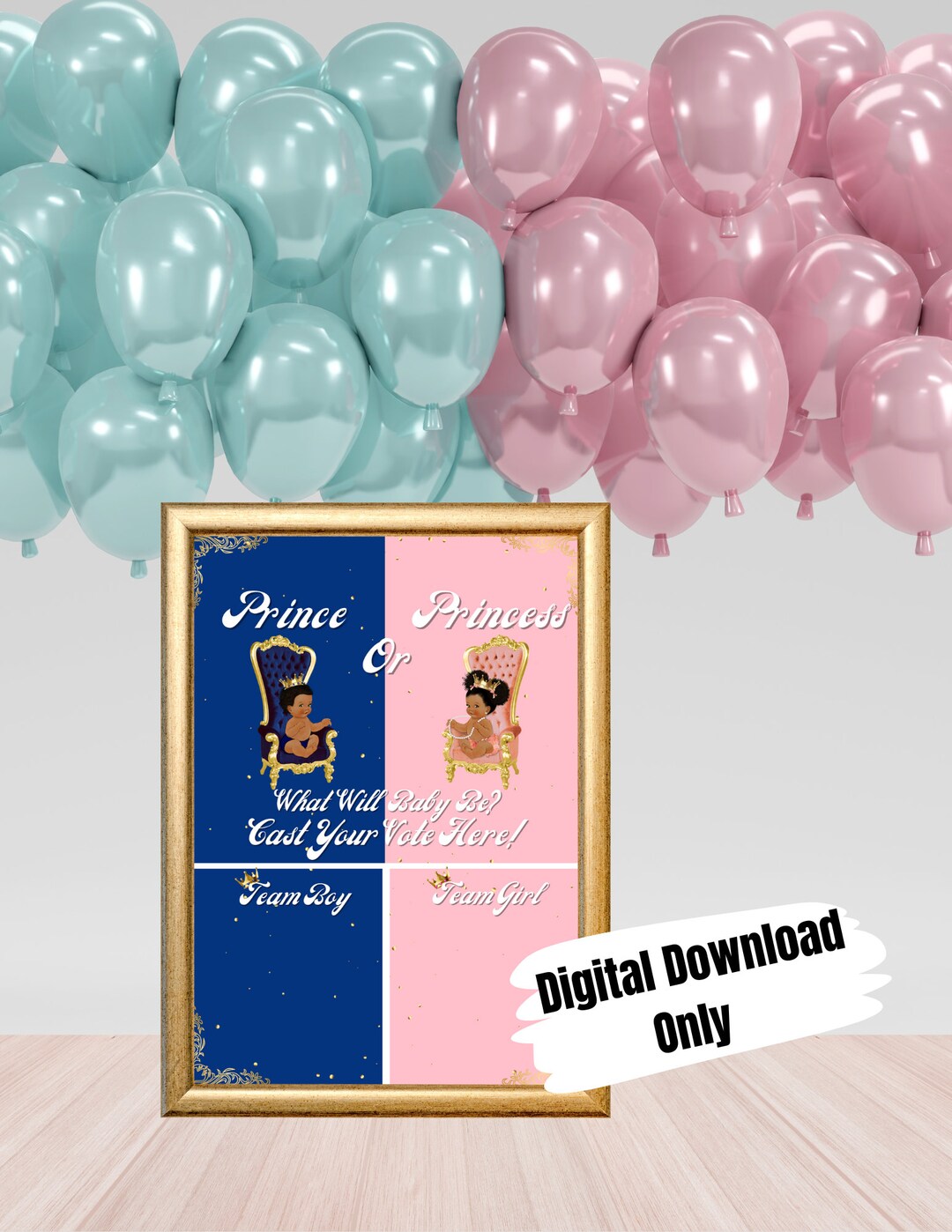 Printable Gender Reveal Voting Poster Pink and Blue Gender - Etsy