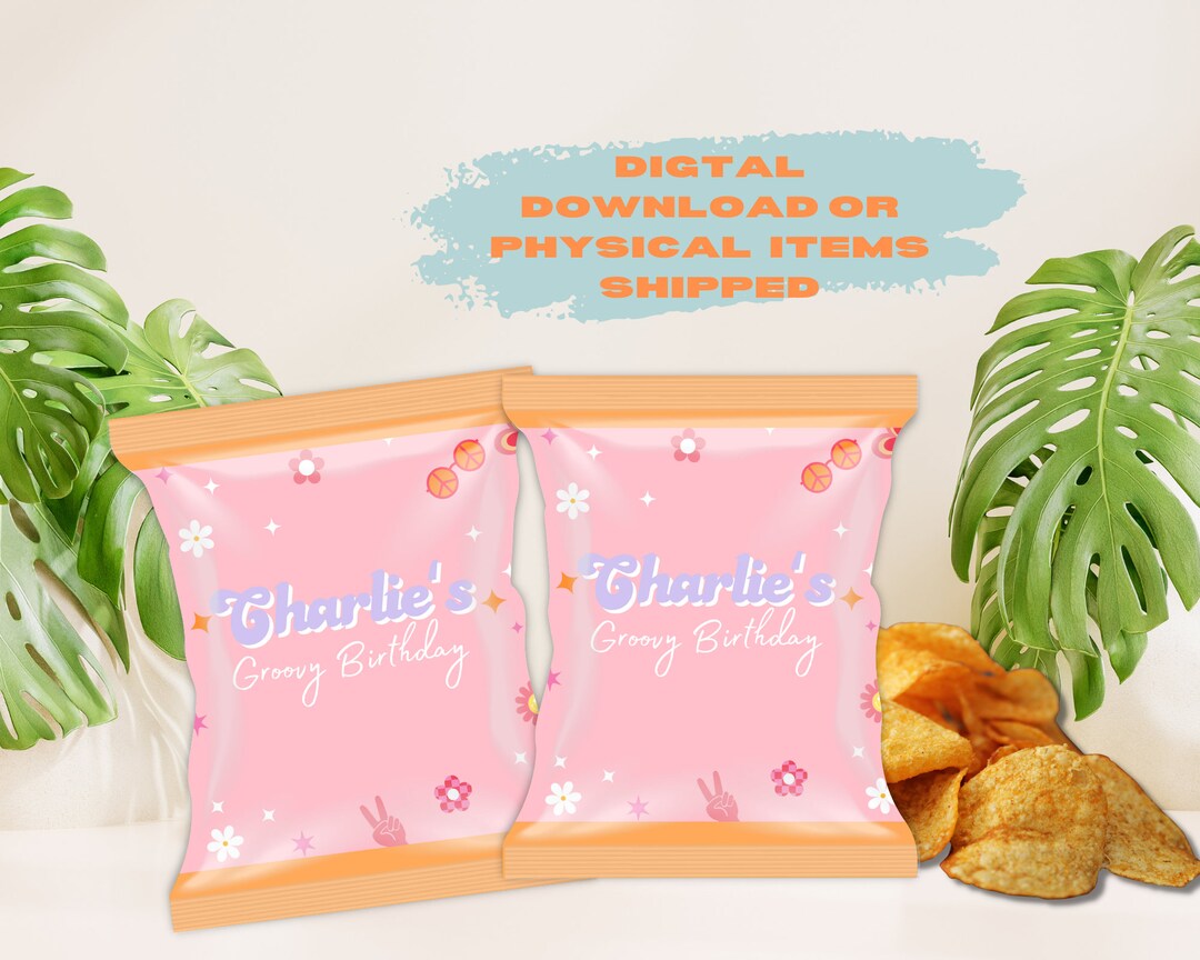 Groovy Chip Bags | Retro Themed Treats | Hippie Party Favors | Groovy ...